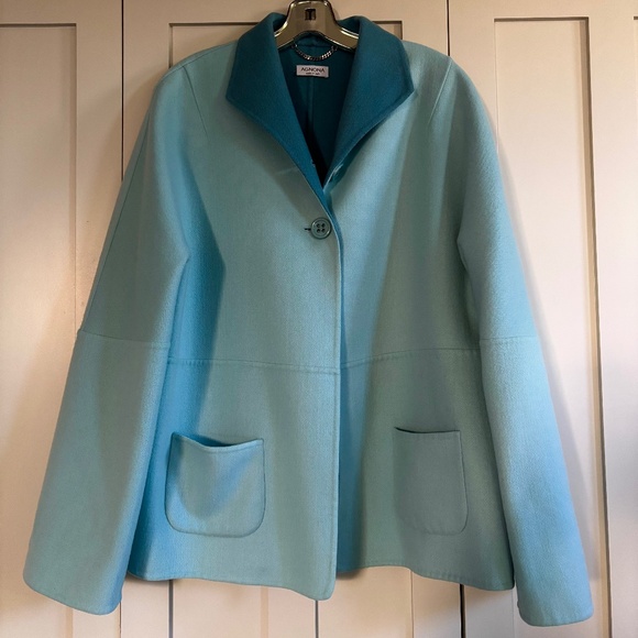 Agnona | Jackets & Coats | Aqua Cashmere Short Swing Coat | Poshmark